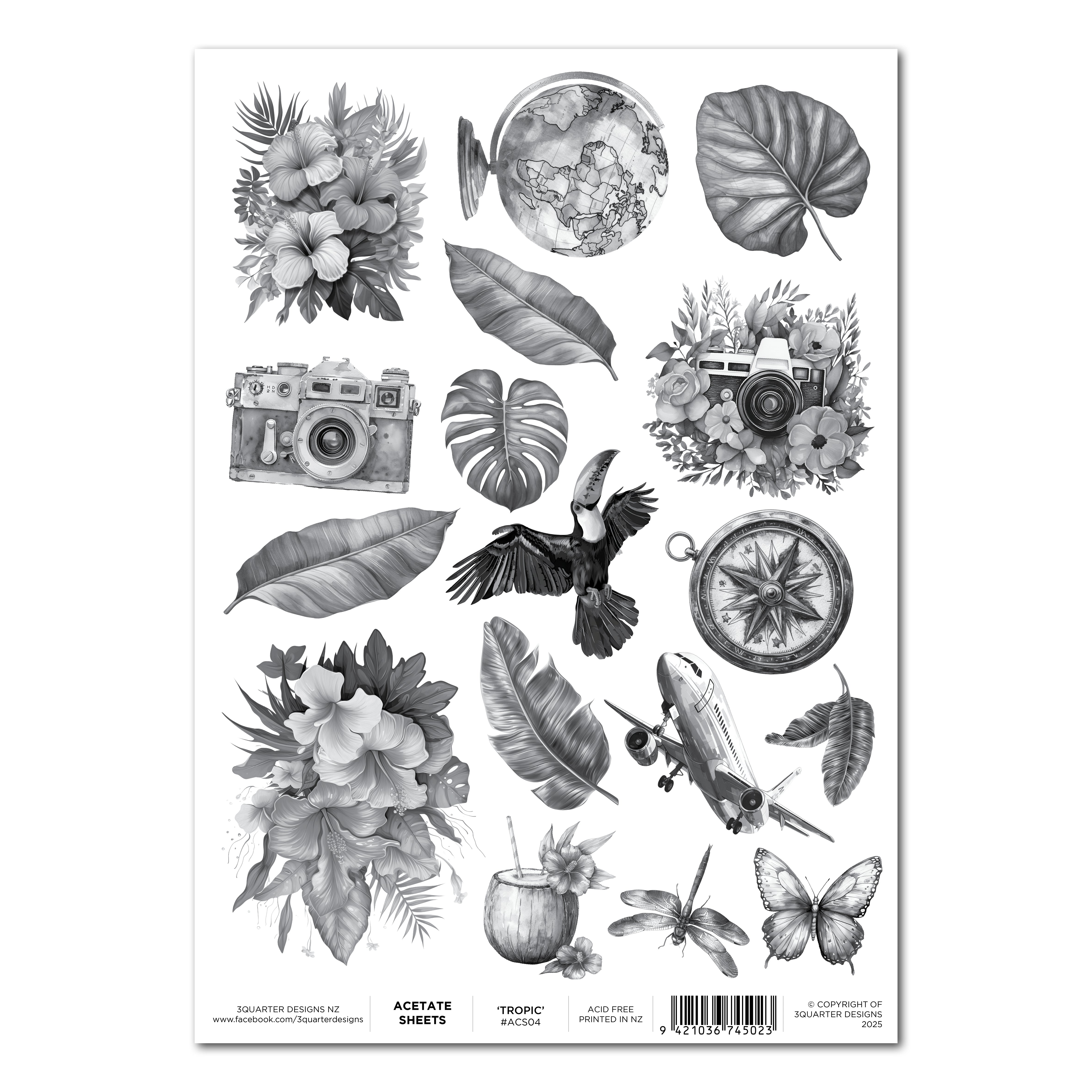 3 Quarter Designs Tropic A4 Acetate Sheet – Craft Expressions